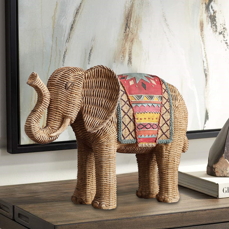 Bungalow Rose Moncalieri 7-Inch Resin Elephant Statue, Symbol of Good ...