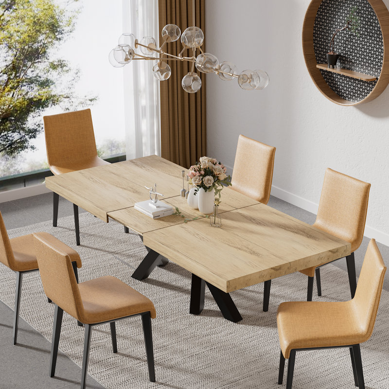 Latitude Run® 62" to 78" Extendable Dining Table For 6-8 Person ...