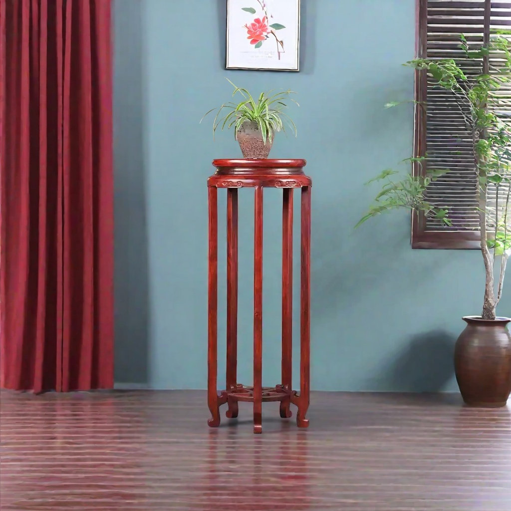 Zhang's SereneLodge Solid Wood Double - Layer Plant Stand Mortise ...