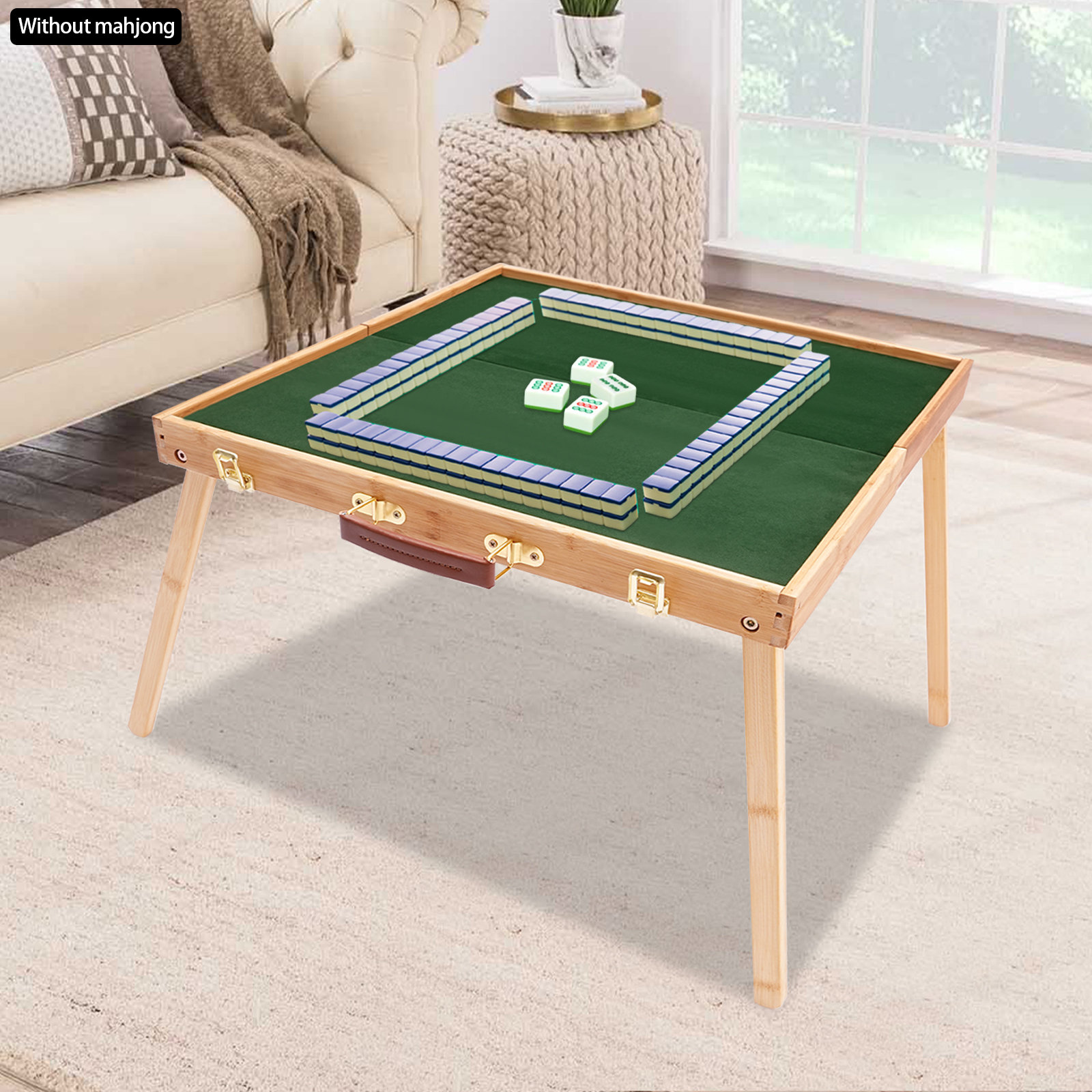 FRONG Portable Mahjong Table (19.69'' L X 19.69'' W X 16.14'' H ...