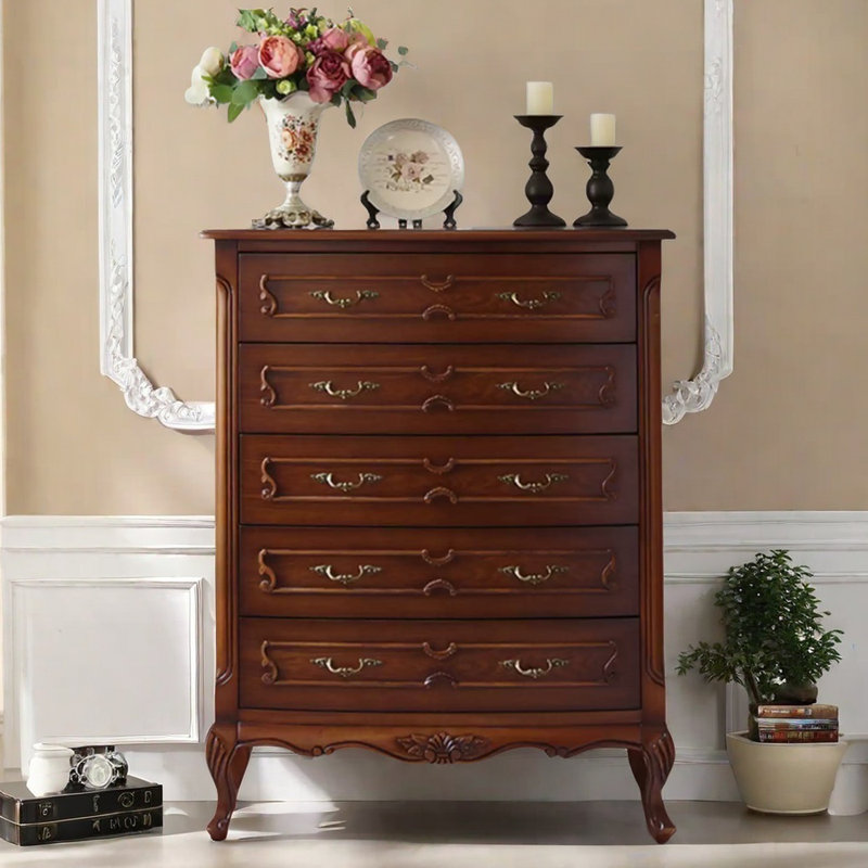 Vivid Space Creation 5-Drawer Accent Chest Entryway Storage Cabinet ...