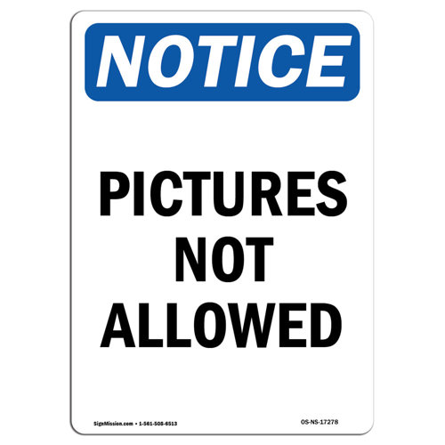 SignMission Pictures Not Allowed Sign | Wayfair