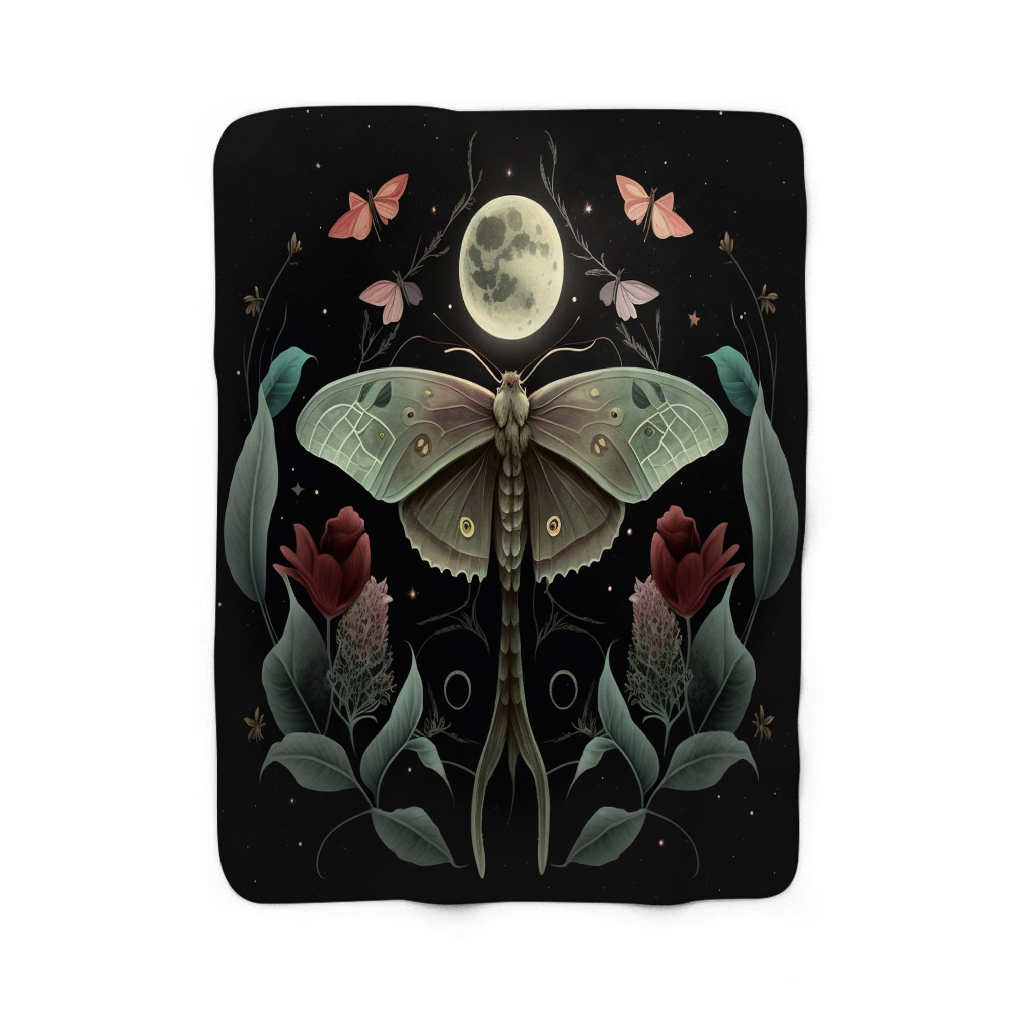 MentionedYou Cottagecore Moon Moth Blanket | Wayfair
