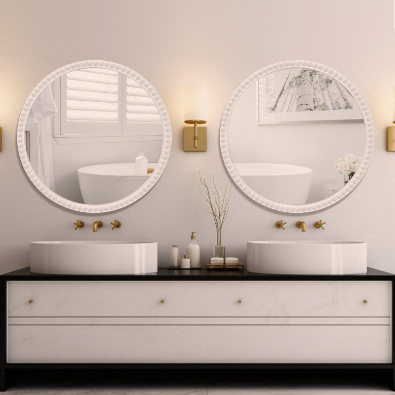 Dakota Fields Chelbe Wood Round Wall Mirror | Wayfair