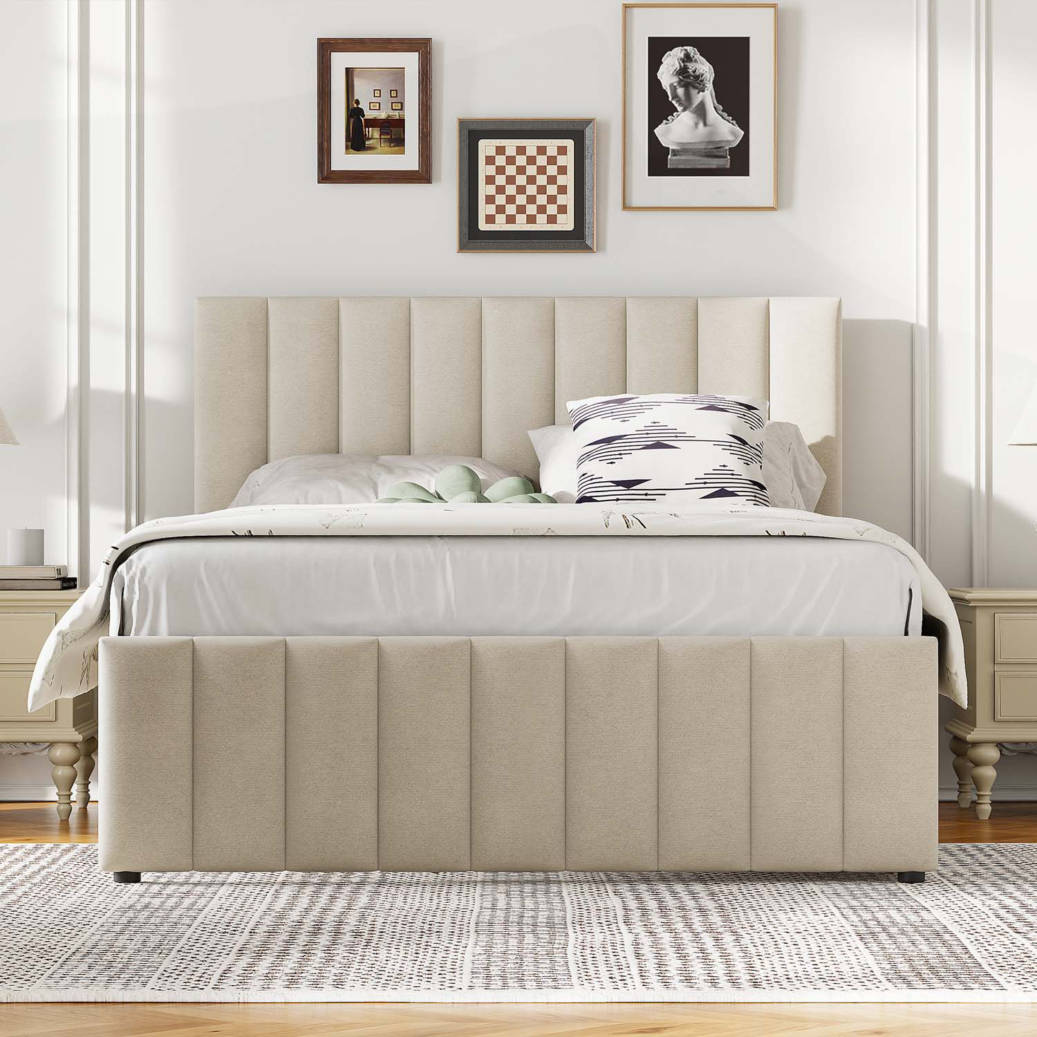 Latitude Run® Versatile Upholstered Platform Bed with Trundle and ...