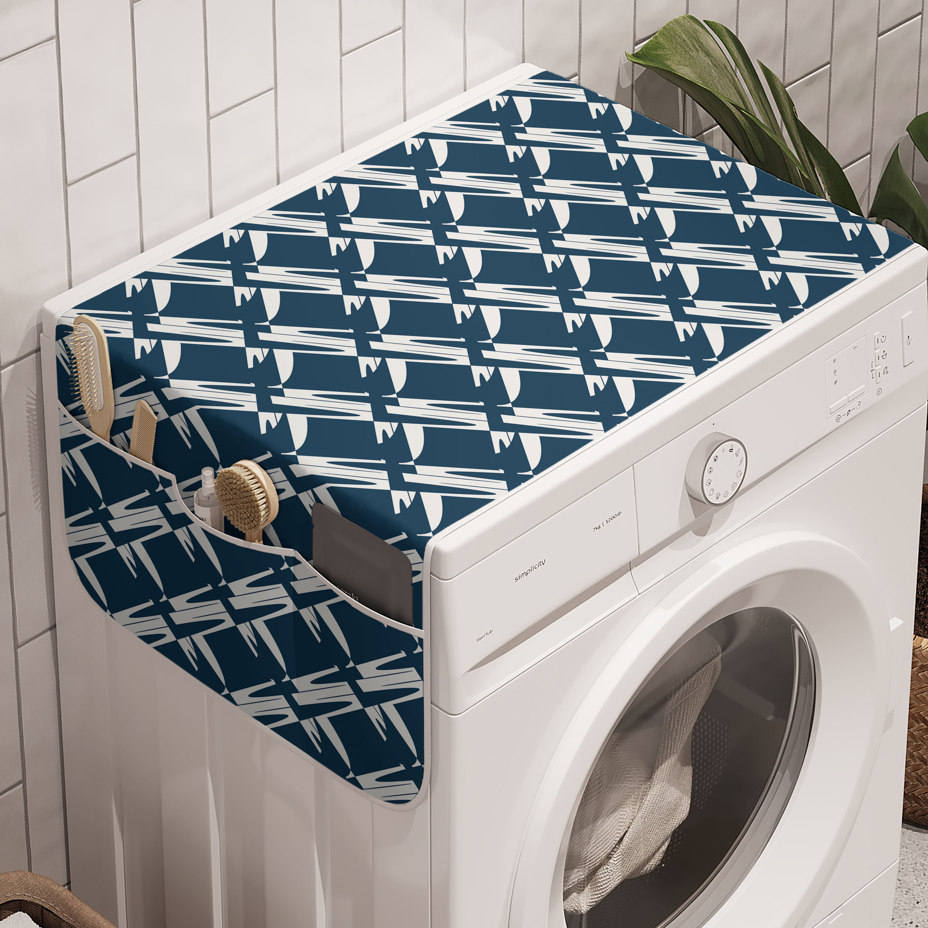 East Urban Home Geometric Washing Machine Organizer Pack of 2 47" x 18. ...