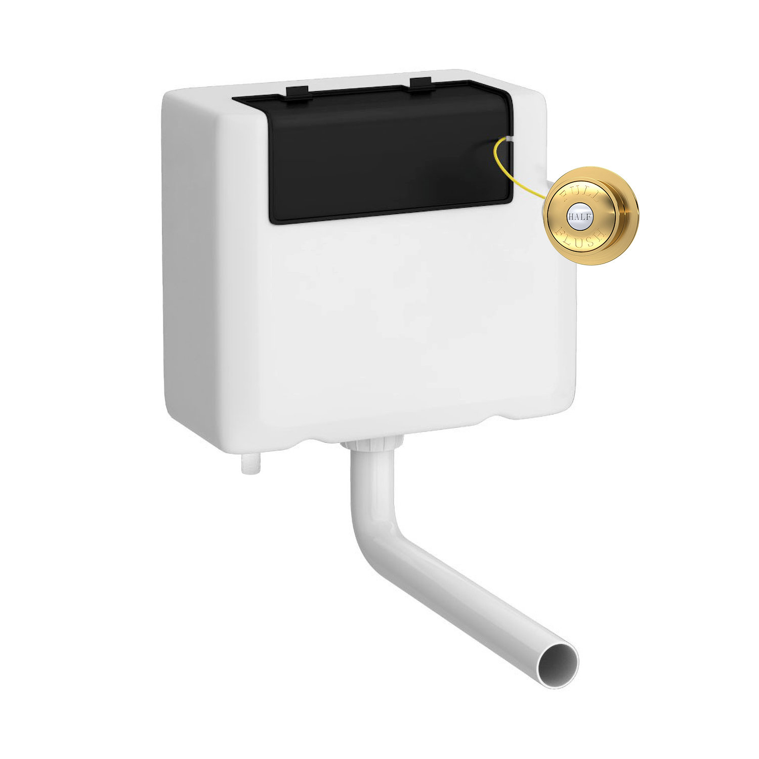 Nuie Universal Access Cistern & Brushed Brass Traditional Flush Plate ...