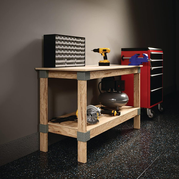 Ebern Designs 2' X 4' Do-It-Yourself Workbench Kit,Gray | Wayfair