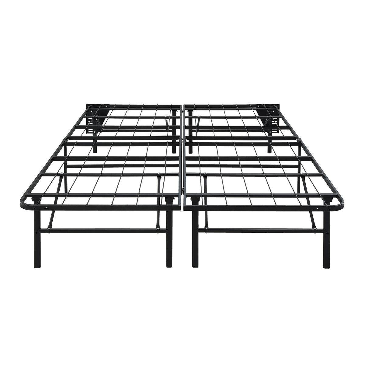 Mercer41 Black Metal Platform Foldable Bed Frame, Toolless High Profile ...