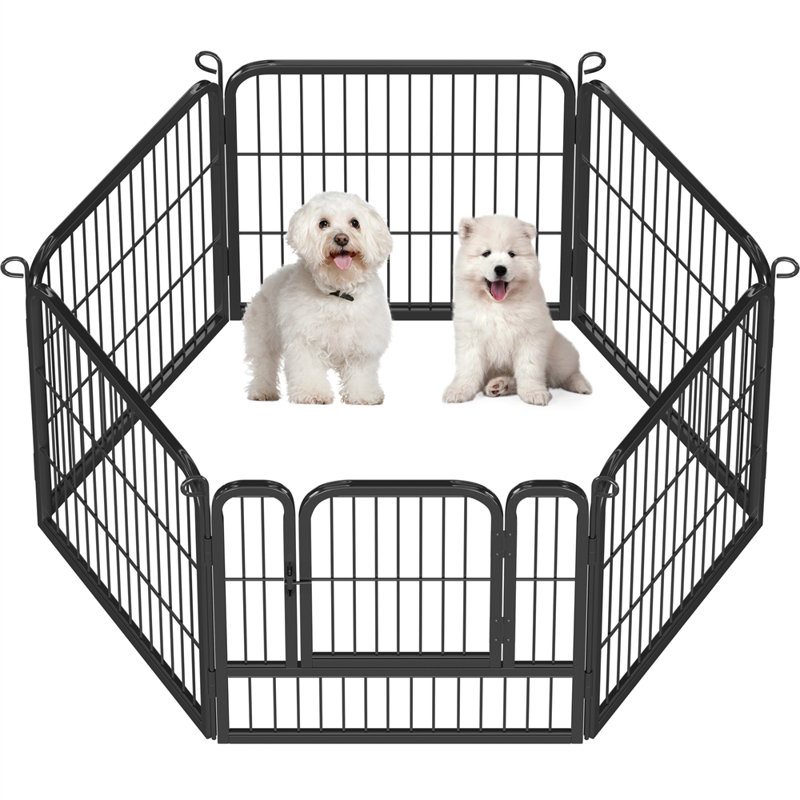 Yaheetech 6 Panel Metal Exercise Pen With Pet Door & Reviews | Wayfair