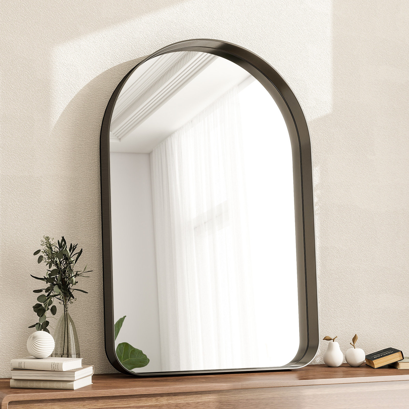 Ebern Designs Arched Wall Mirror Bathroom Mirror Wall Mounted Mirror ...
