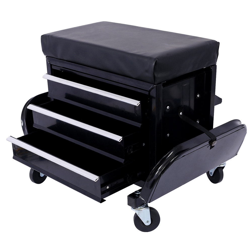 Williston Forge 3-drawer Tool Cabinet Tool Chest Rolling Tool Cart ...