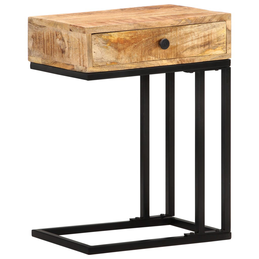 17 Stories U-Shaped Side Table 17.7"x11.8"x24" Solid Wood Mango | Wayfair