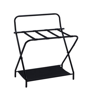 InRoom Designs Metal Folding Luggage Rack with Storage | Wayfair