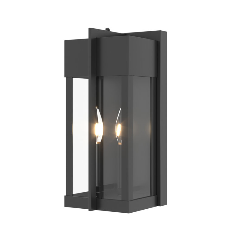 Trent Austin Design® Tulsita 2-Bulb Black Rectangular Outdoor Wall ...