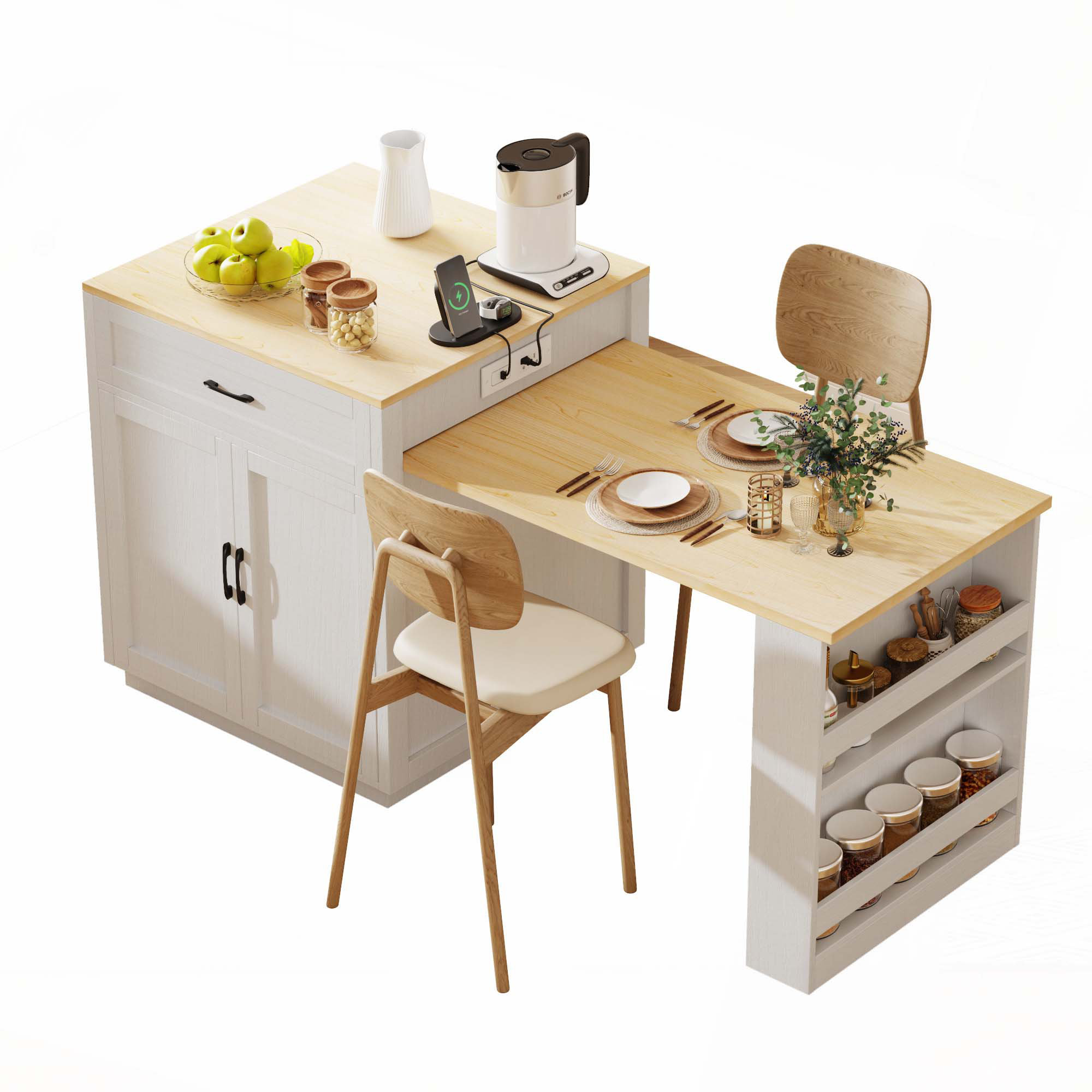 Ophelia & Co. Kitchen Island with Extendable Dining Table - Wayfair Canada