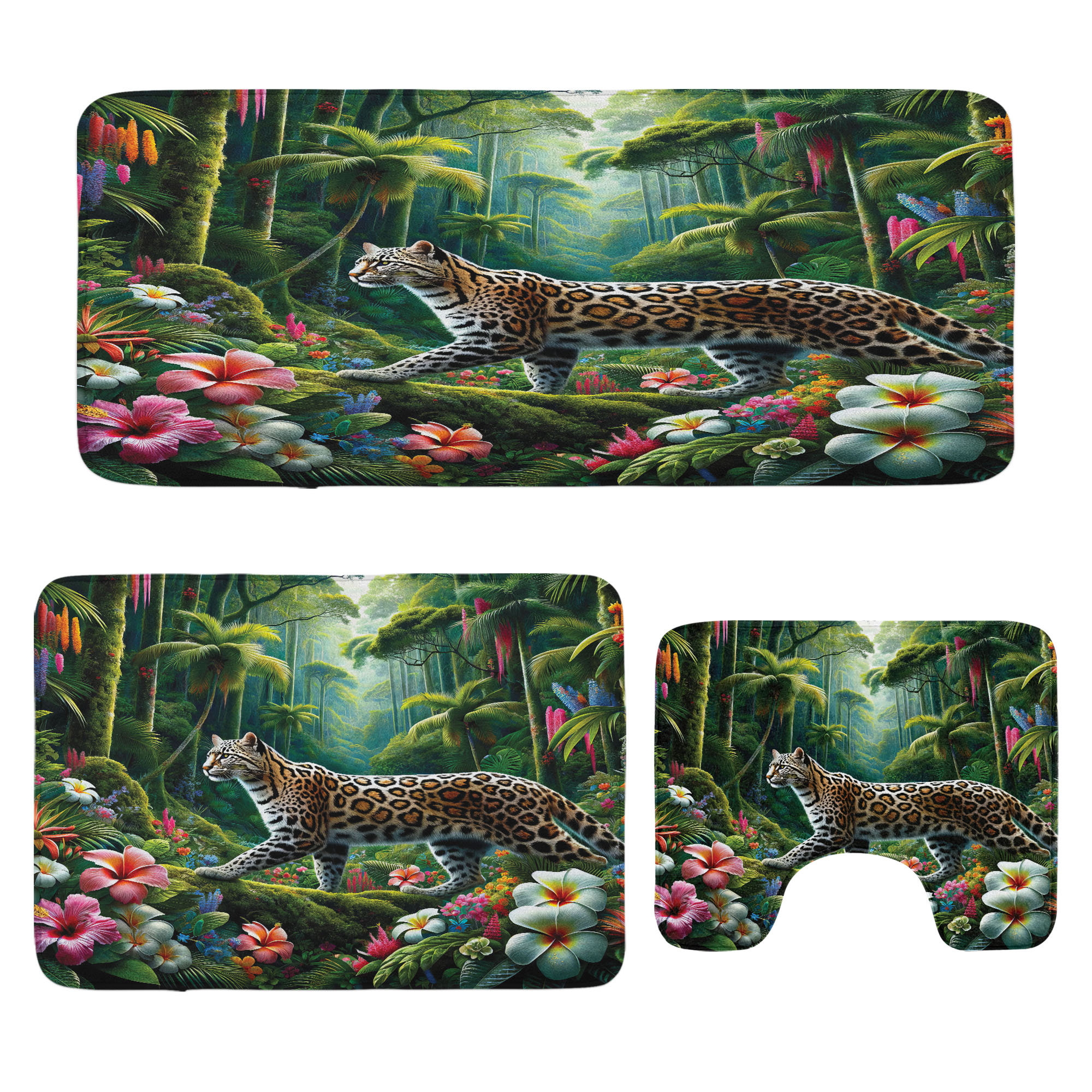 East Urban Home Cat Bathroom Rug Set 3 Pieces U-Shape & Rectangle Mats ...