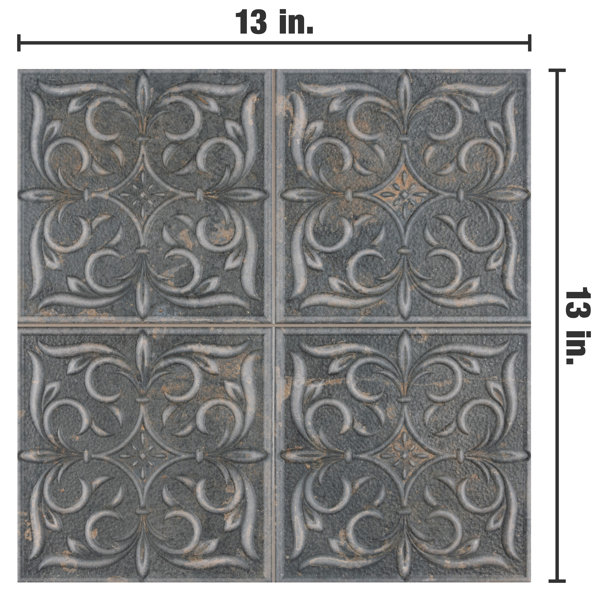 Merola Tile Antigua Lis 13" x 13" Porcelain Metal Look Wall Tile | Wayfair