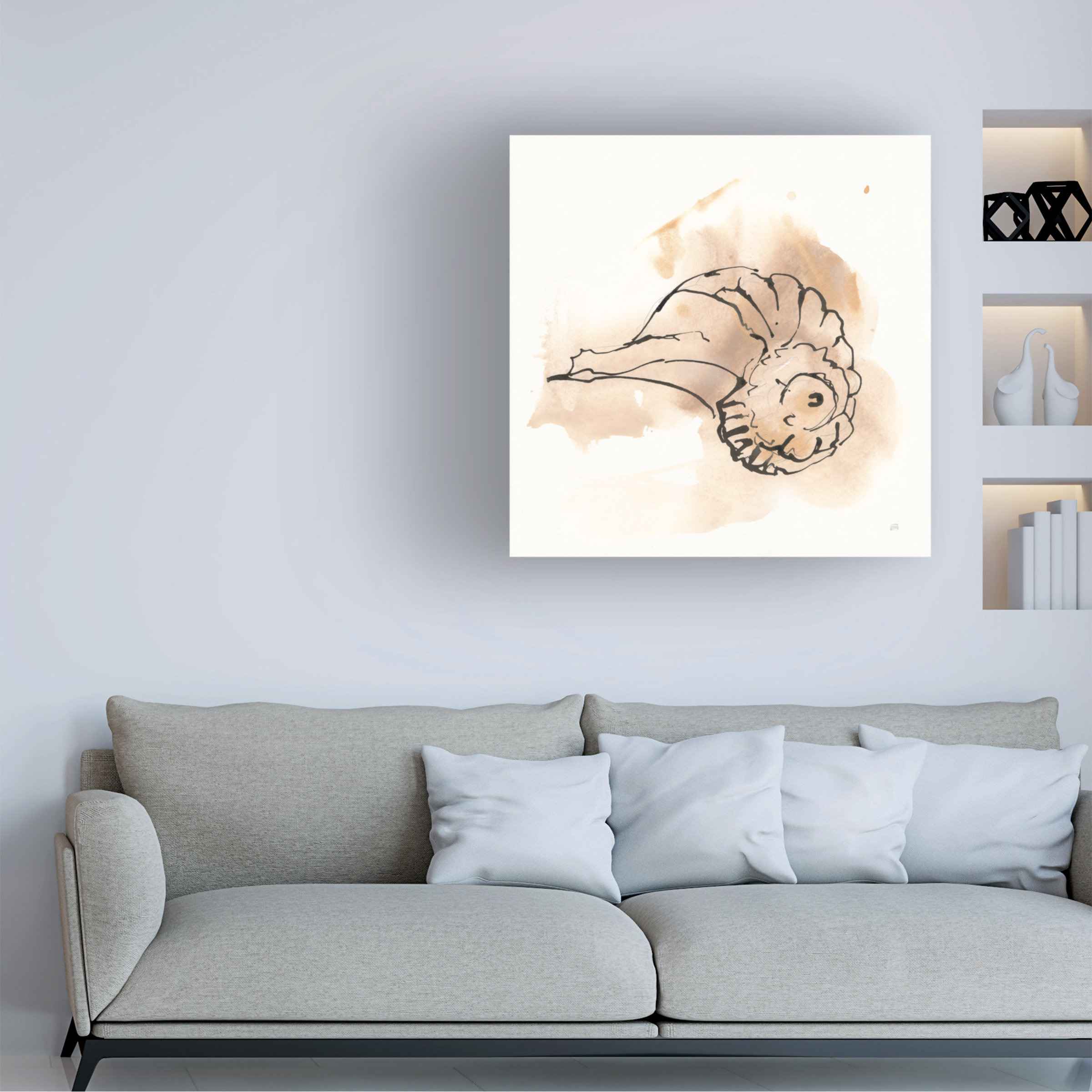 Ebern Designs Bolog Chris Paschke Sandy Conch II Canvas Wall Art | Wayfair