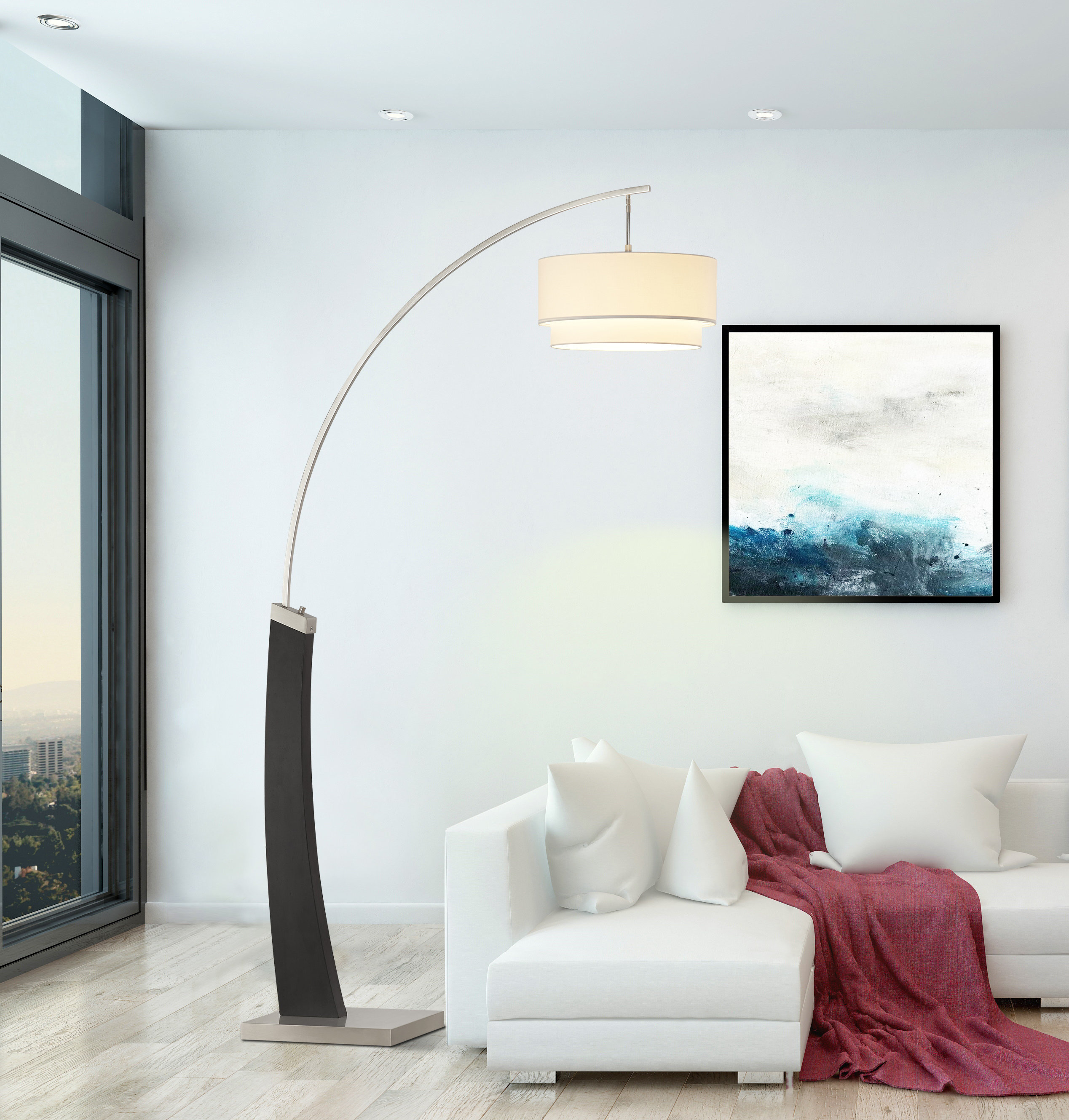 Artiva USA "Katerina" 81" Led Arched Floor Lamp With Modern Square ...