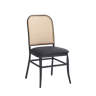 ERF, Inc. Indoor black metal frame chair with poly woven back and black ...