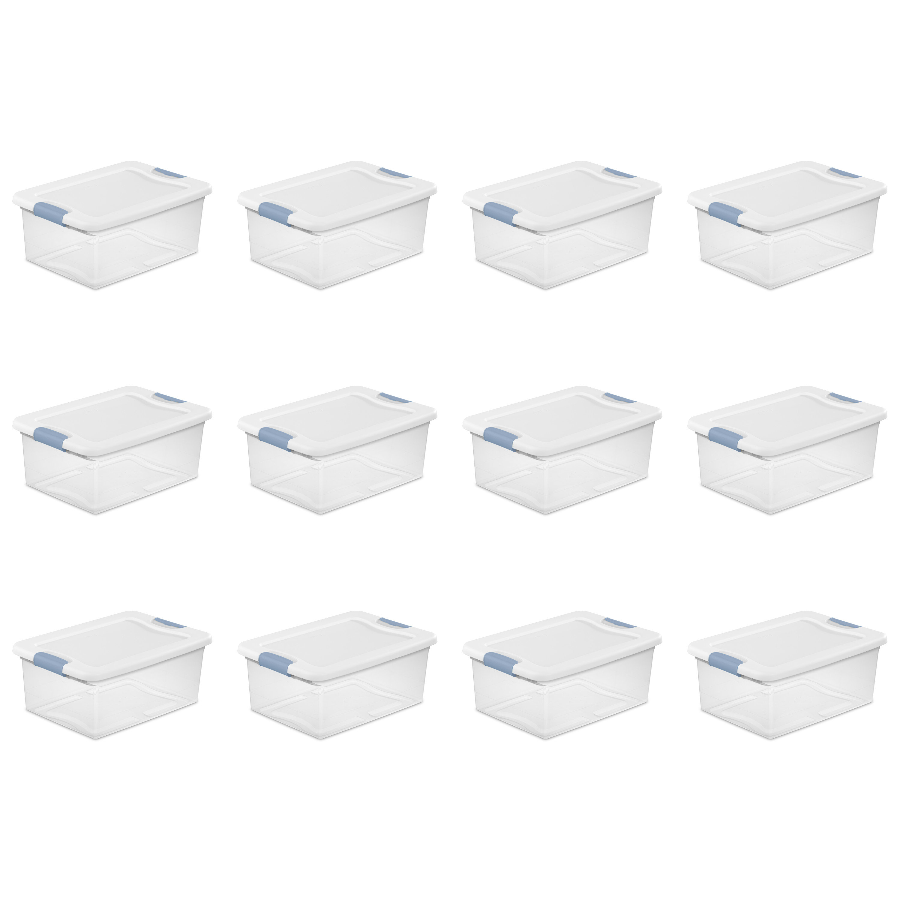 Sterilite Plastic Clear Stackable Latching Storage Box Container ...