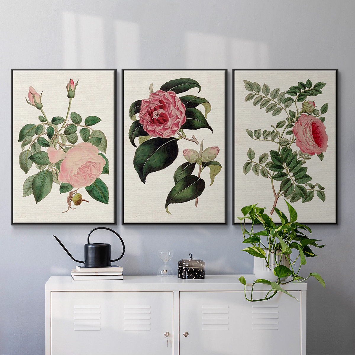 Wexford Home Pink Floral Mix I - 3 Piece Print Set on Canvas | Wayfair