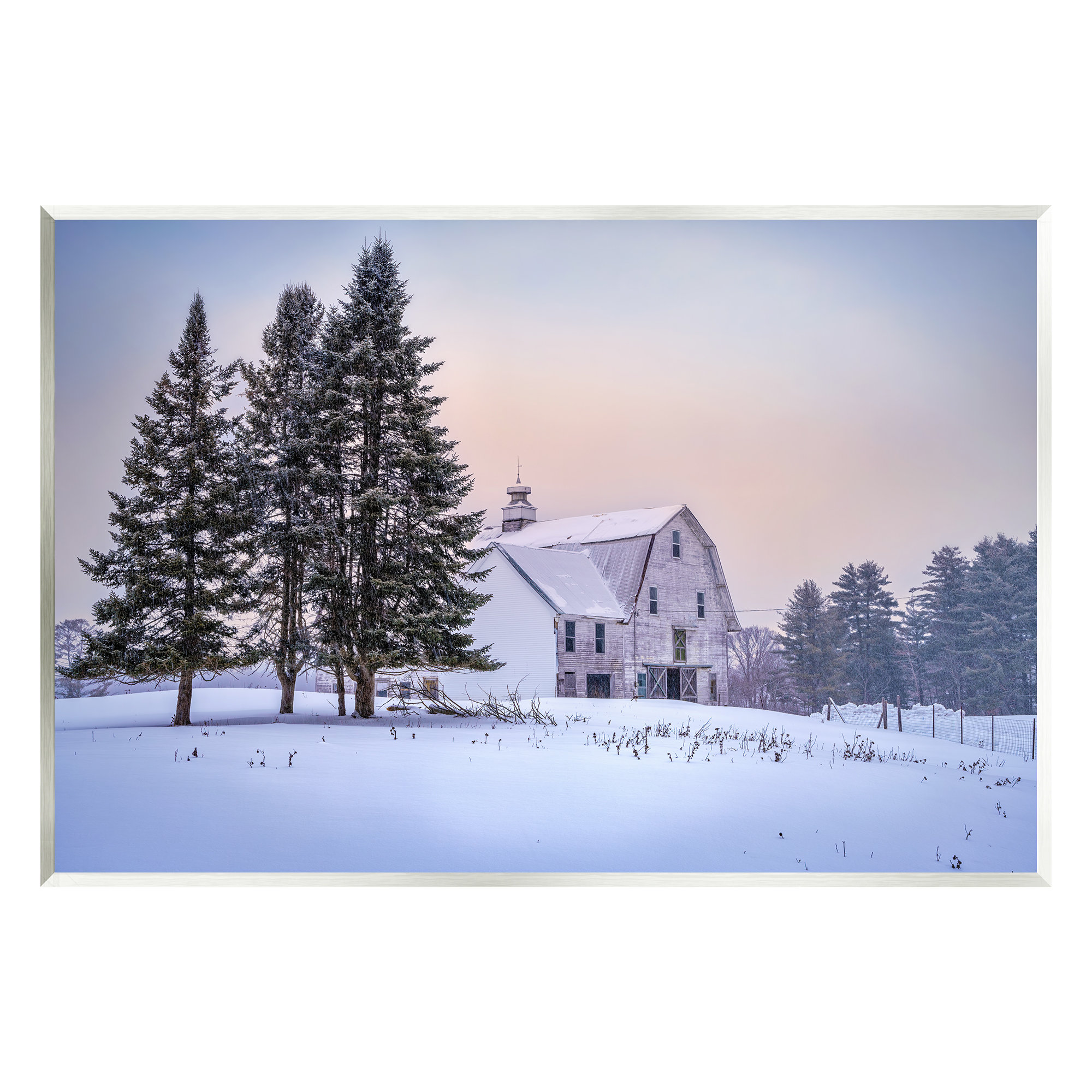 Stupell Industries Winter Farmhouse Snow Landscape by Rick Berk ...