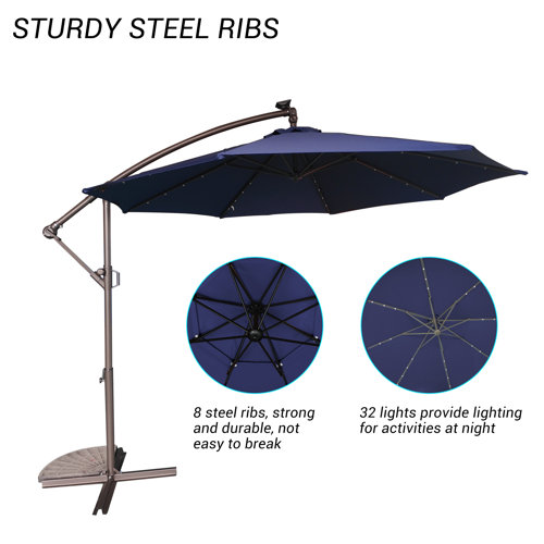 Hokku Designs Direen 120'' Lighted Tilt Cantilever Umbrella & Reviews ...