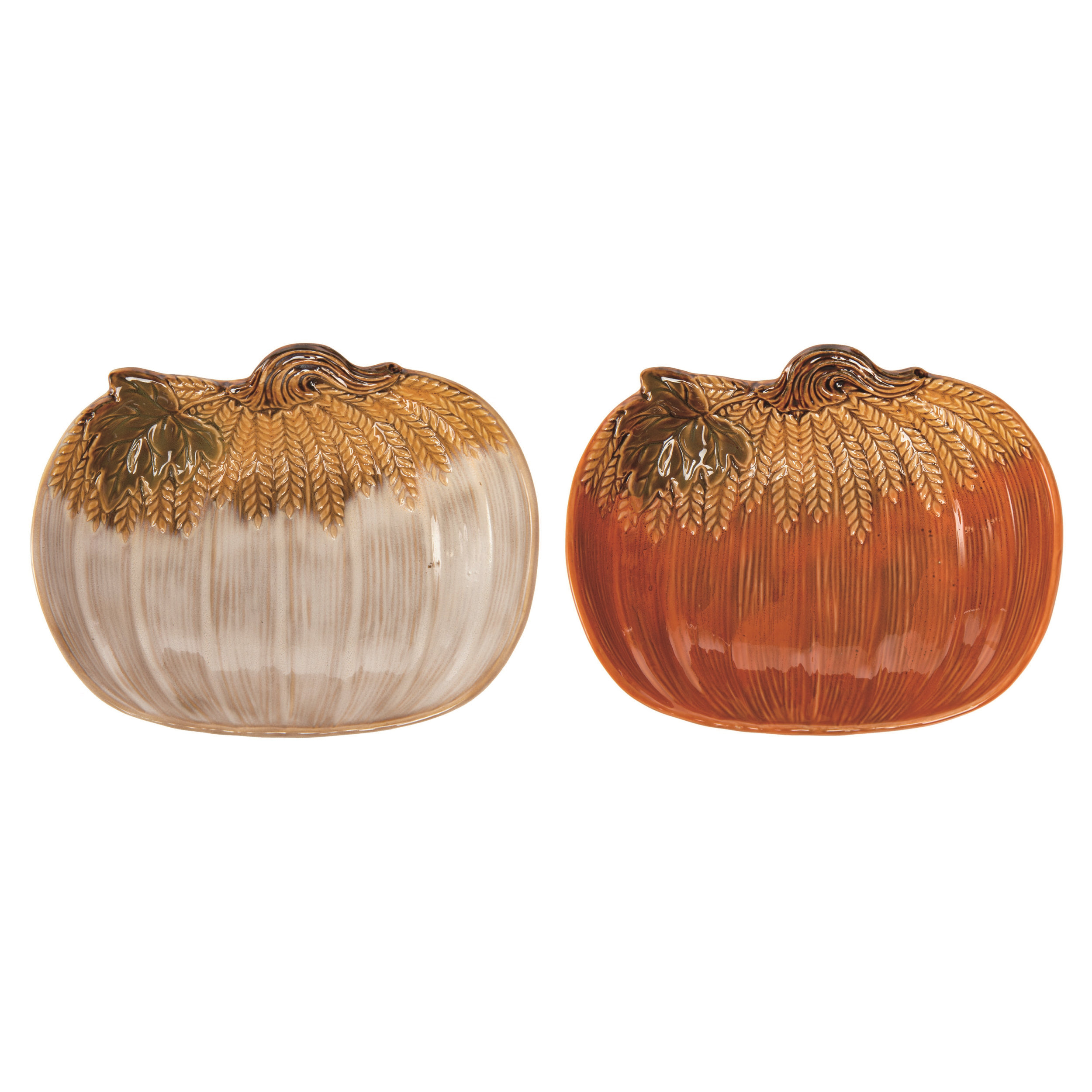 August Grove® Ceramic Classic Harvest Pumpkin Plate Set of 2 Fall ...