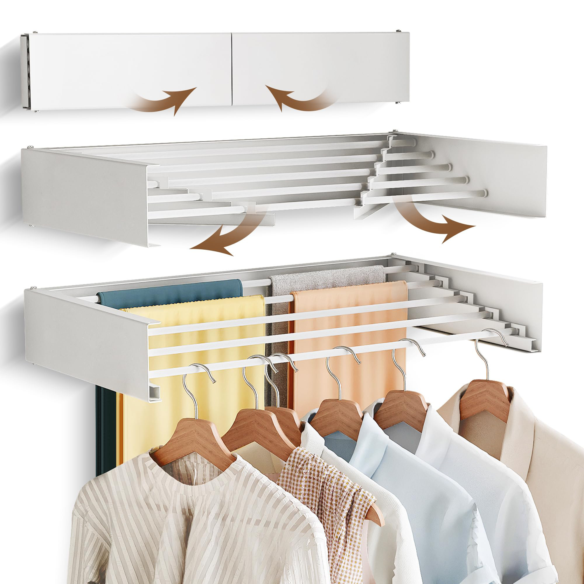 Latitude Run® Wall Mounted Drying Rack, Drying Rack, Wall Mounted ...
