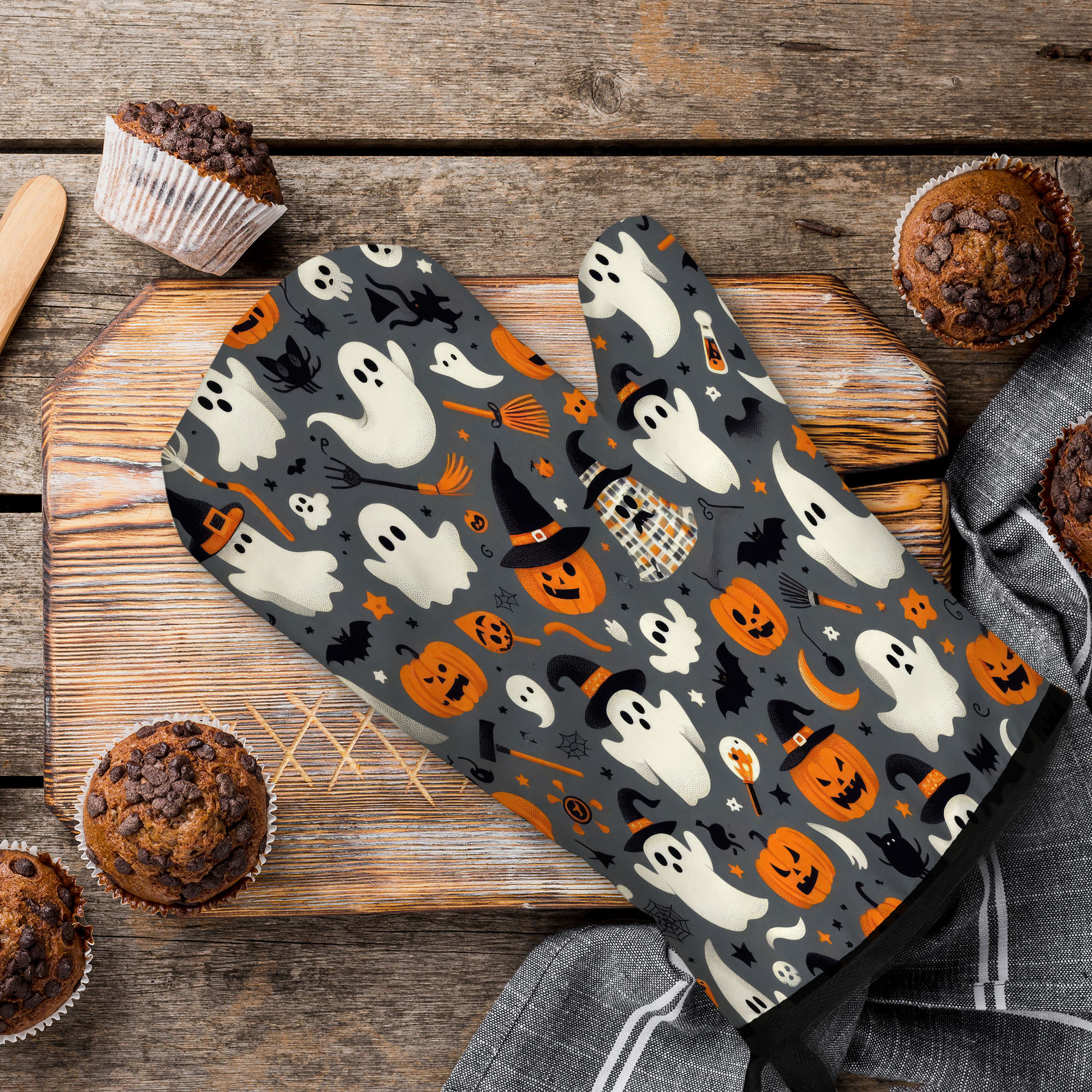 MentionedYou Ghost Whispers Oven Mitt Cotton Twill | Wayfair