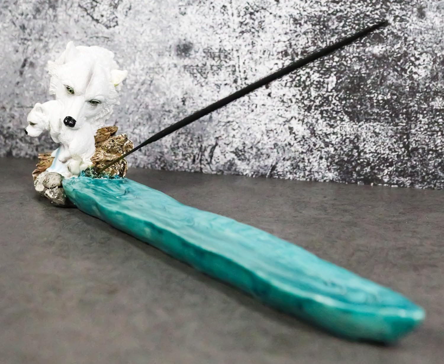 Loon Peak® Moonlight Ghost Snow White Wolf Mother With Baby Pup Incense ...