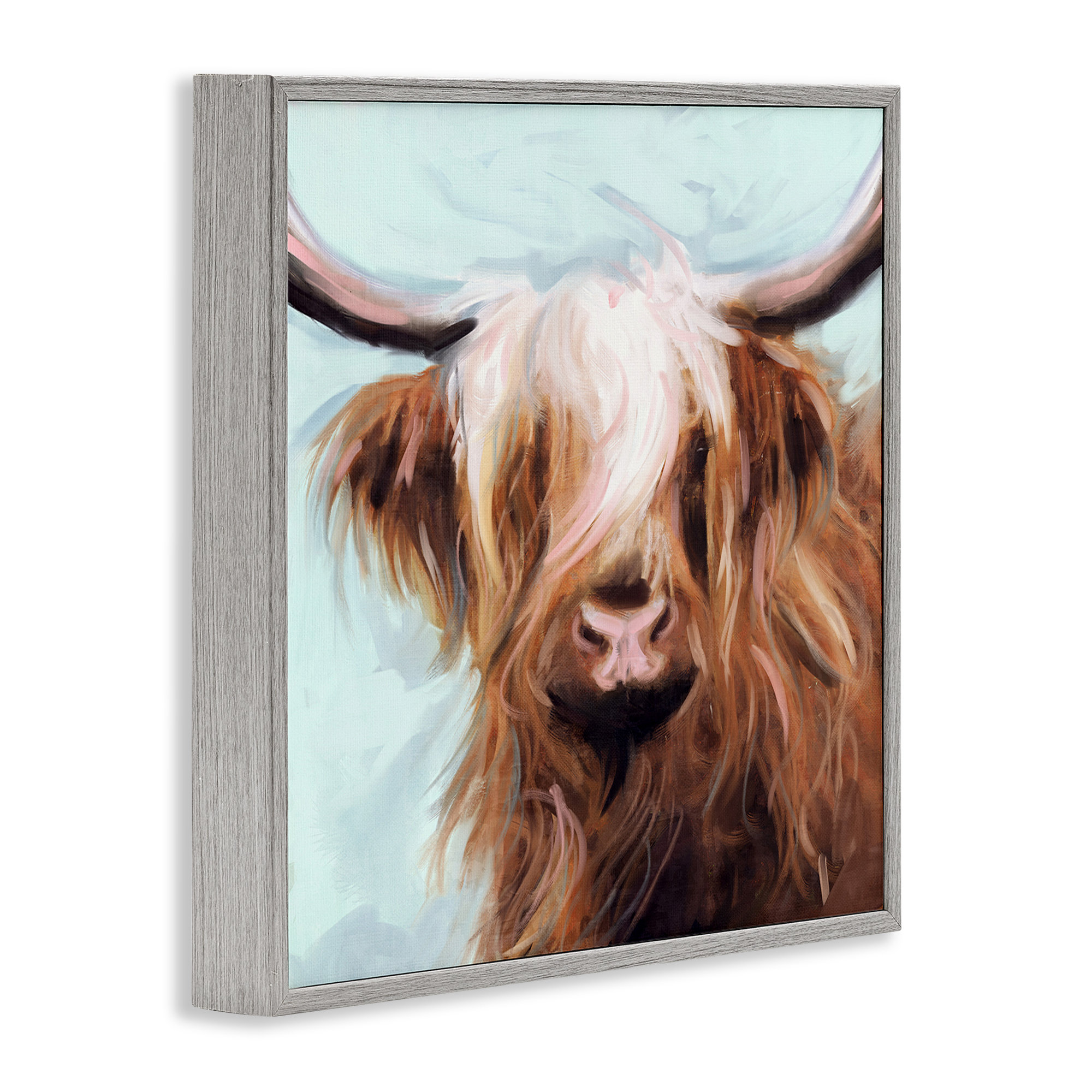 Stupell Industries Long Haired Cattle Portrait Giclee Art by Nina Blue ...