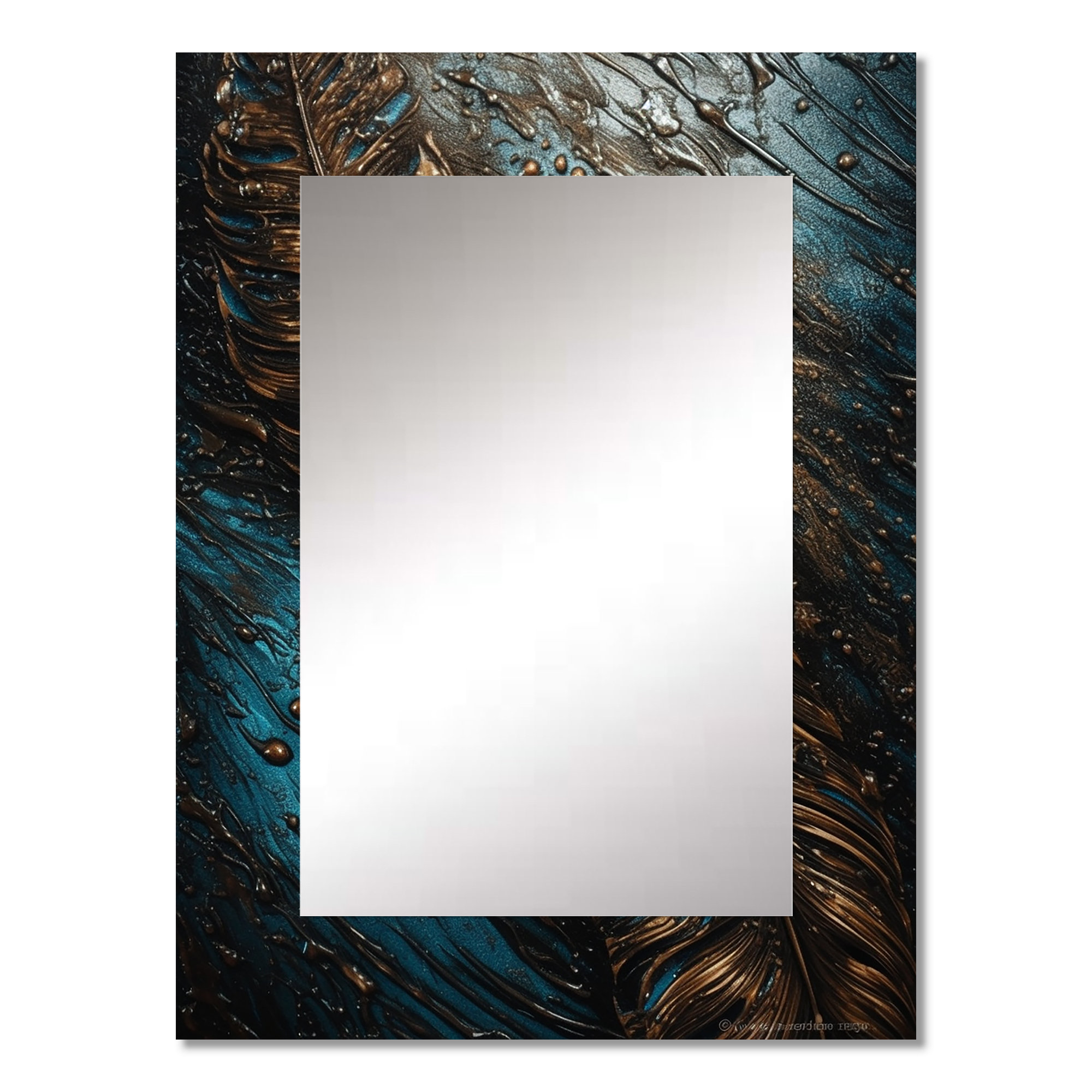 Mercer41 Gold Feather Glamour III - Glam Feather Decorative Mirror ...