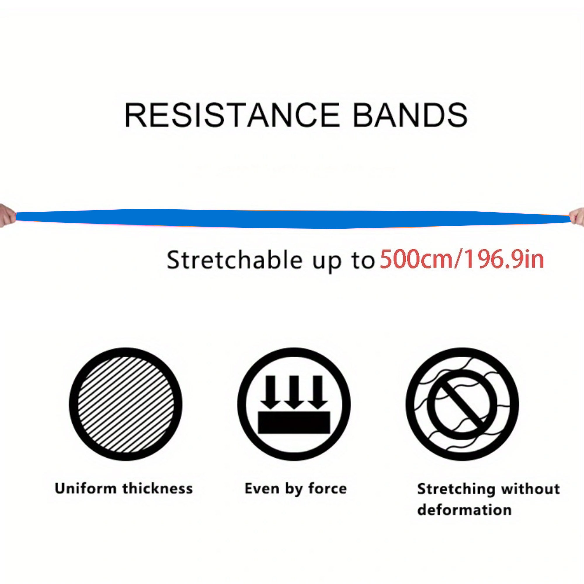 sawpy 150cm/59in 0.45mm Thickness Blue Fitness Exercise Resistance ...