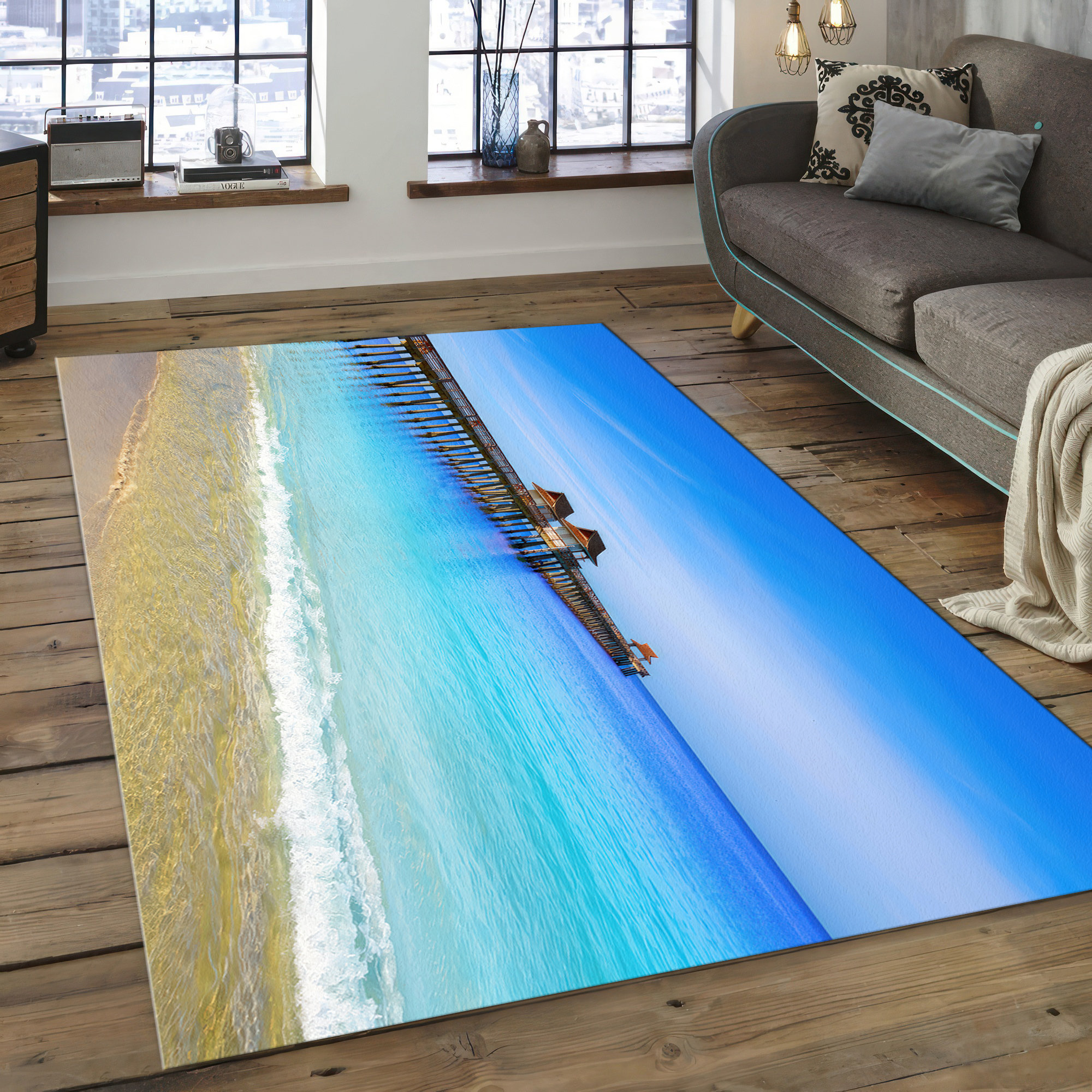 kayra export Non-Woven Thin Type Rug with Intricate Floral Design in ...