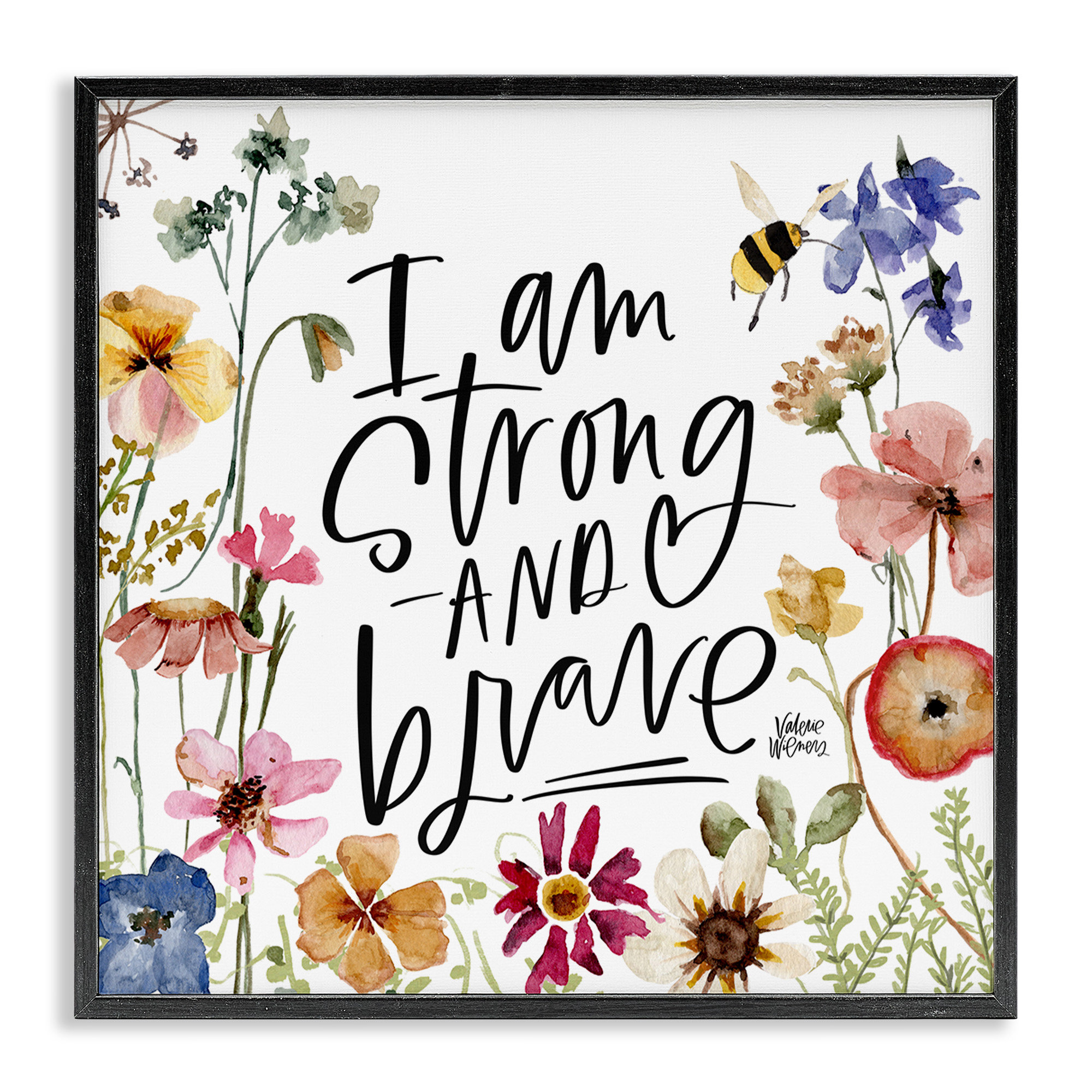 Stupell Industries I Am Strong and Brave Inspirational Phrase by Sally ...
