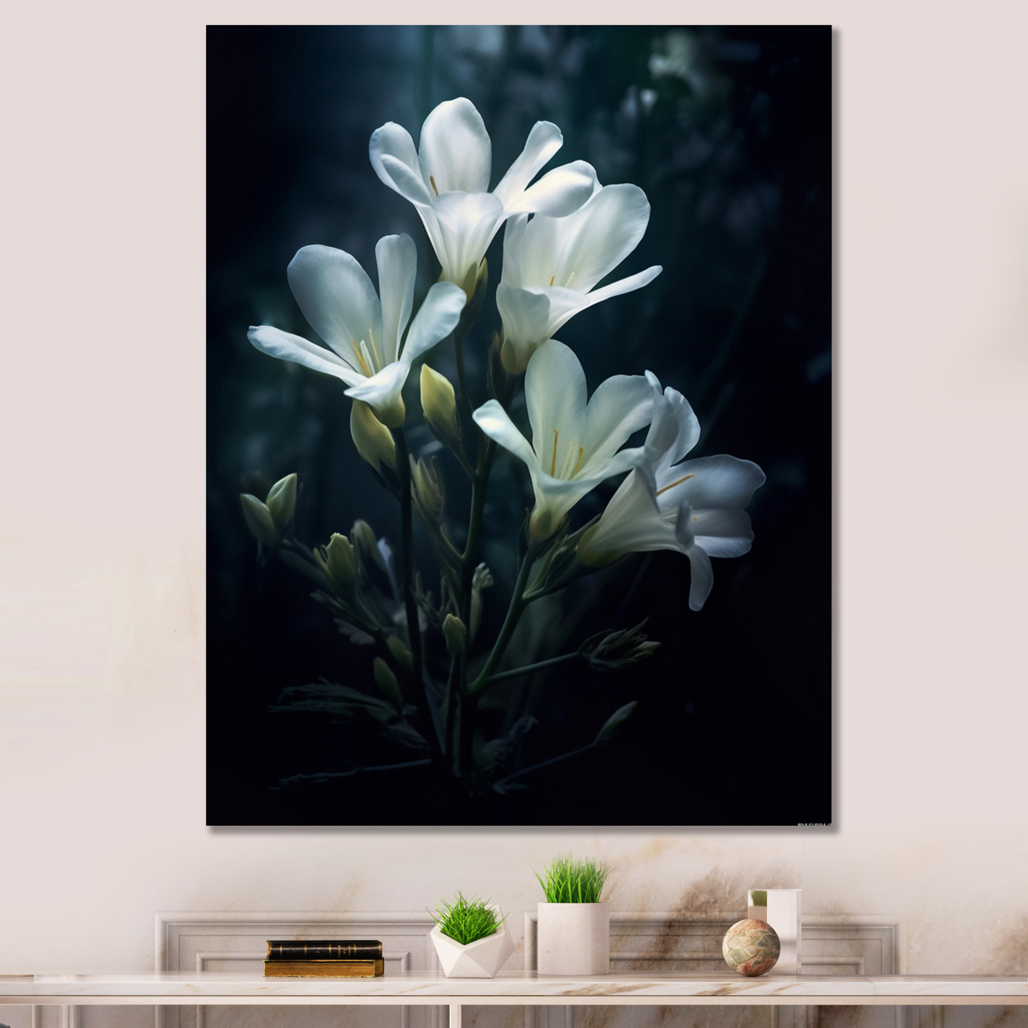 Winston Porter White Green Petals And Beauty On Canvas Print - Wayfair ...