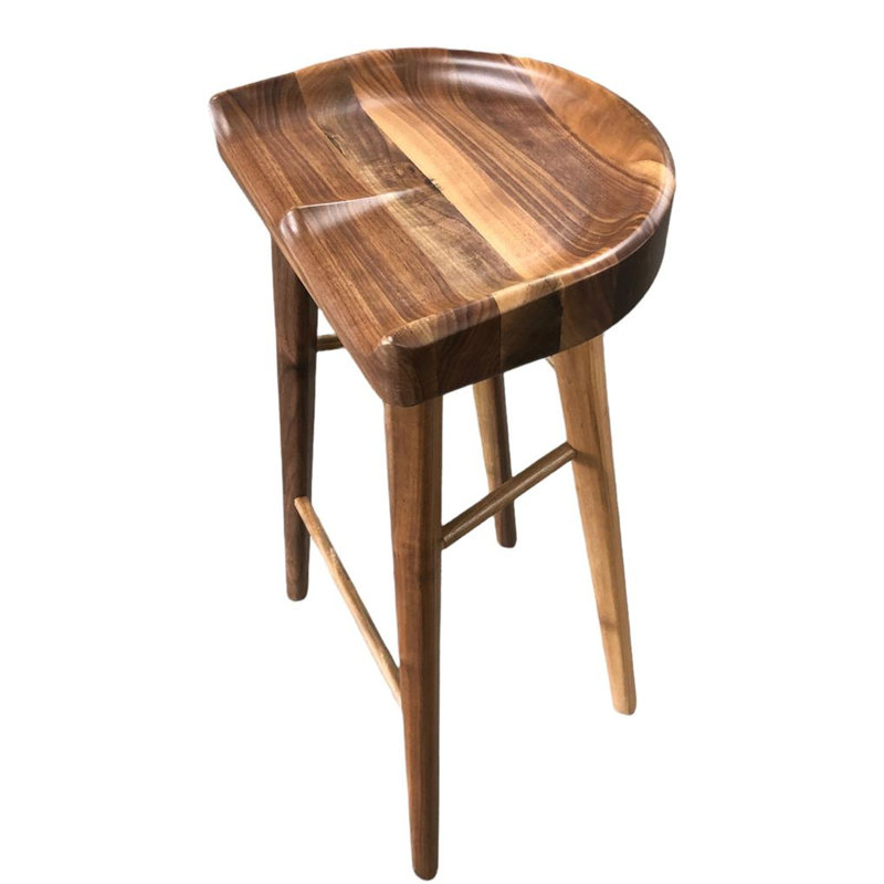 Millwood Pines Eveready Solid Wood 30" Bar Stool | Wayfair