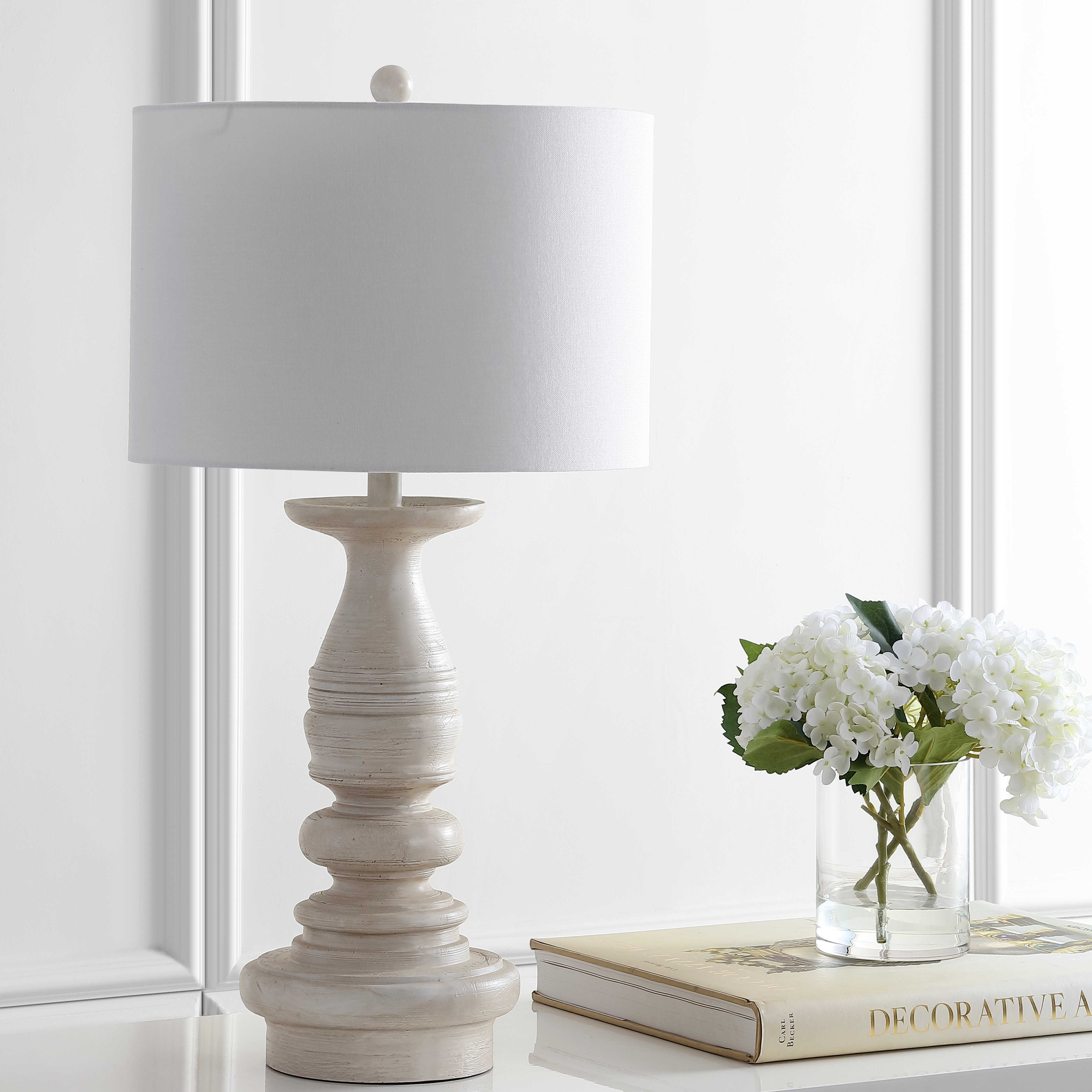 One Allium Way® Almaden 29" White Wash Table Lamp Set & Reviews | Wayfair