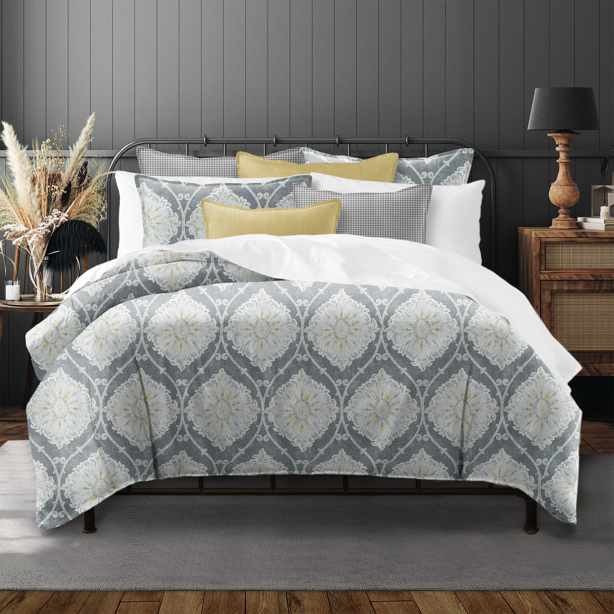 The Tailor's Bed Maya Gray Standard Cotton 2 Piece Comforter Set | Wayfair