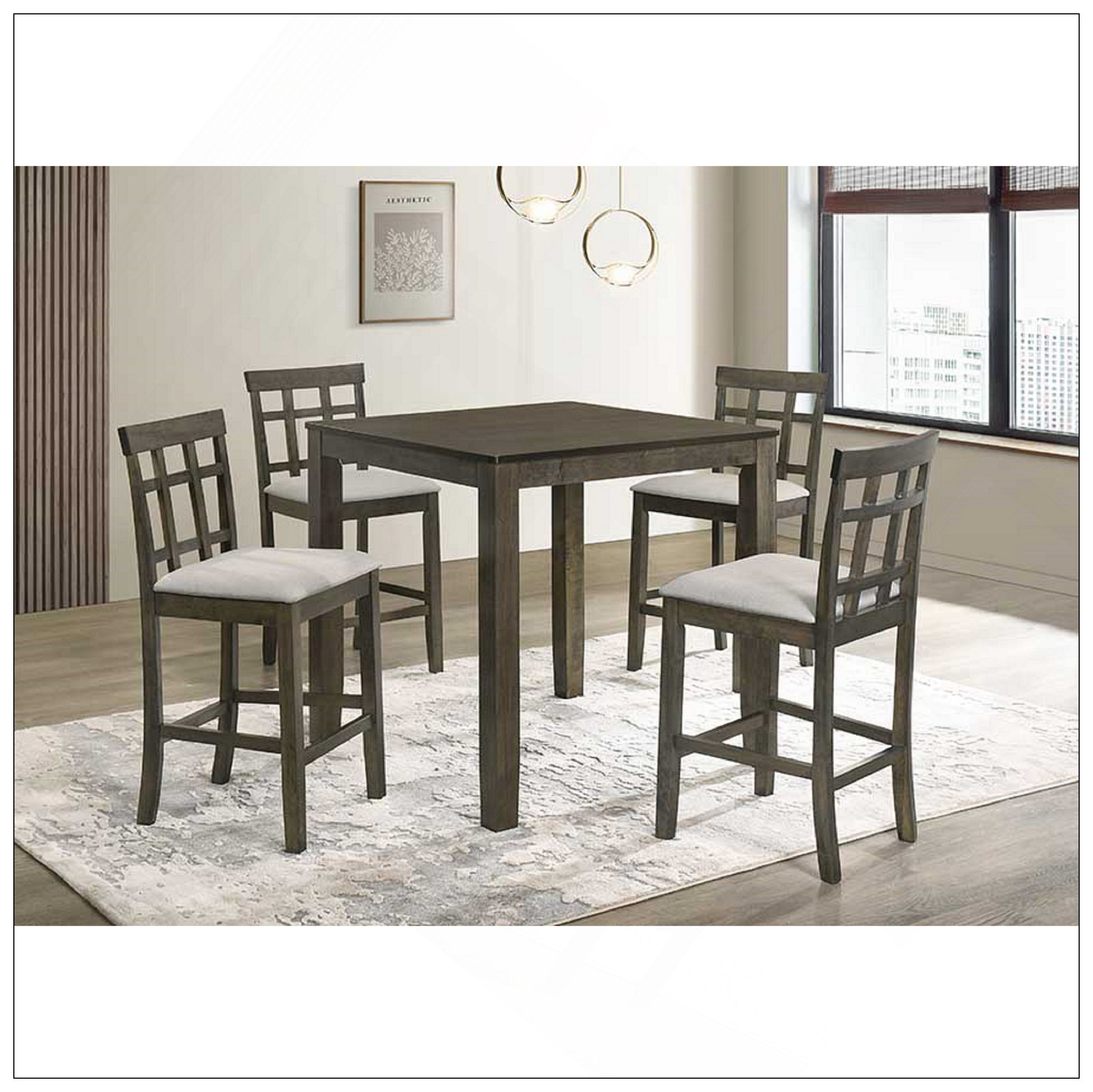 Latitude Run® Beautiful Color Counter Height 5Pc Dining Set Pub Height ...