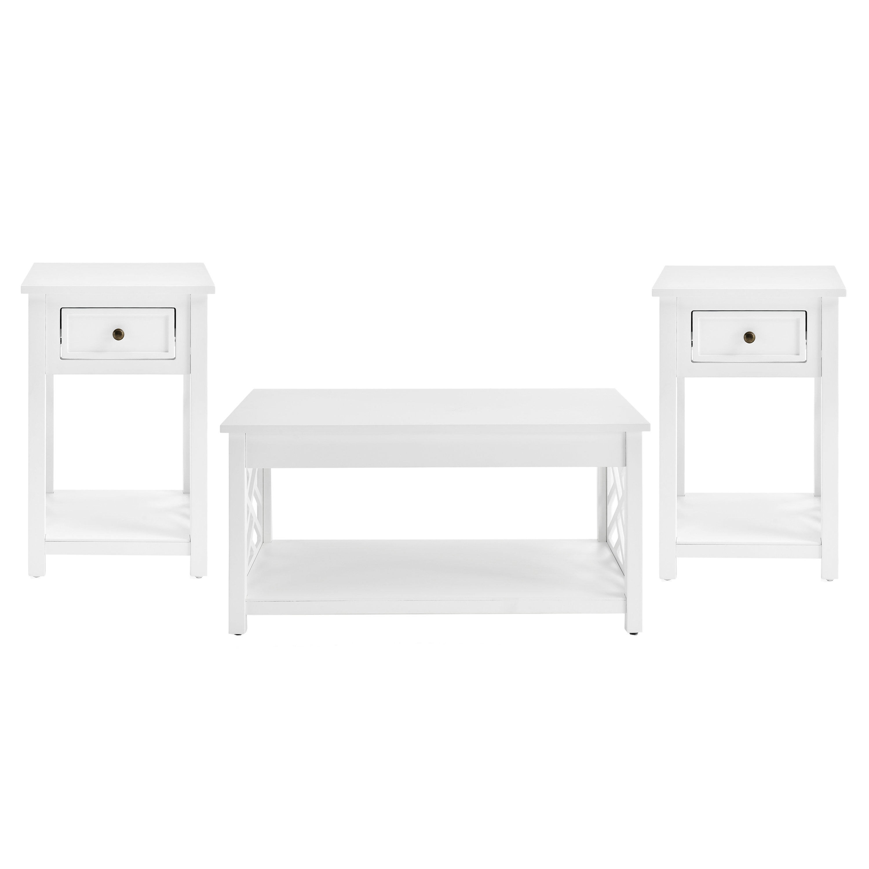 Rosalind Wheeler Lund 36" Wide 3 Piece Set With 1 Rectangular Coffee ...