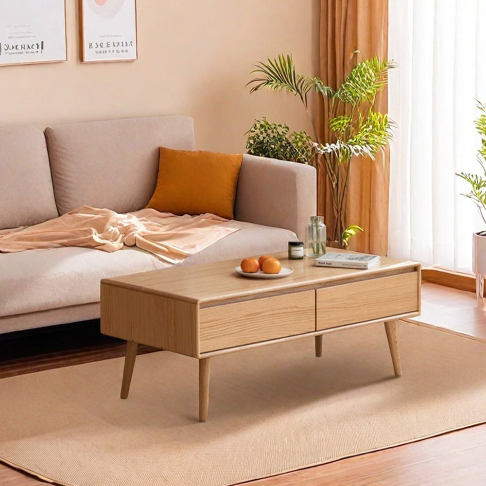 LIZIYE Wood style design sense solid wood coffee table | Wayfair