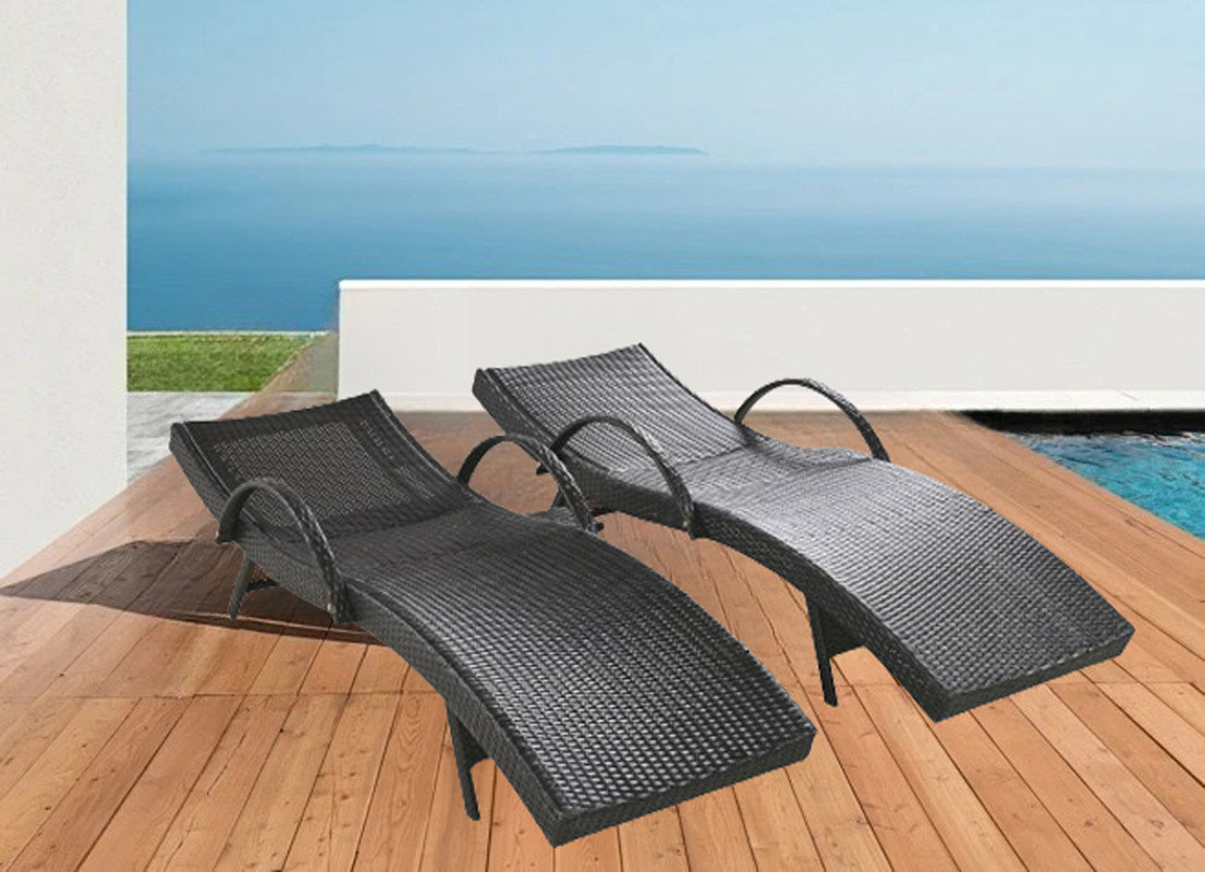 Latitude Run® Vanant Outdoor Wicker Chaise Lounge Set - Wayfair Canada