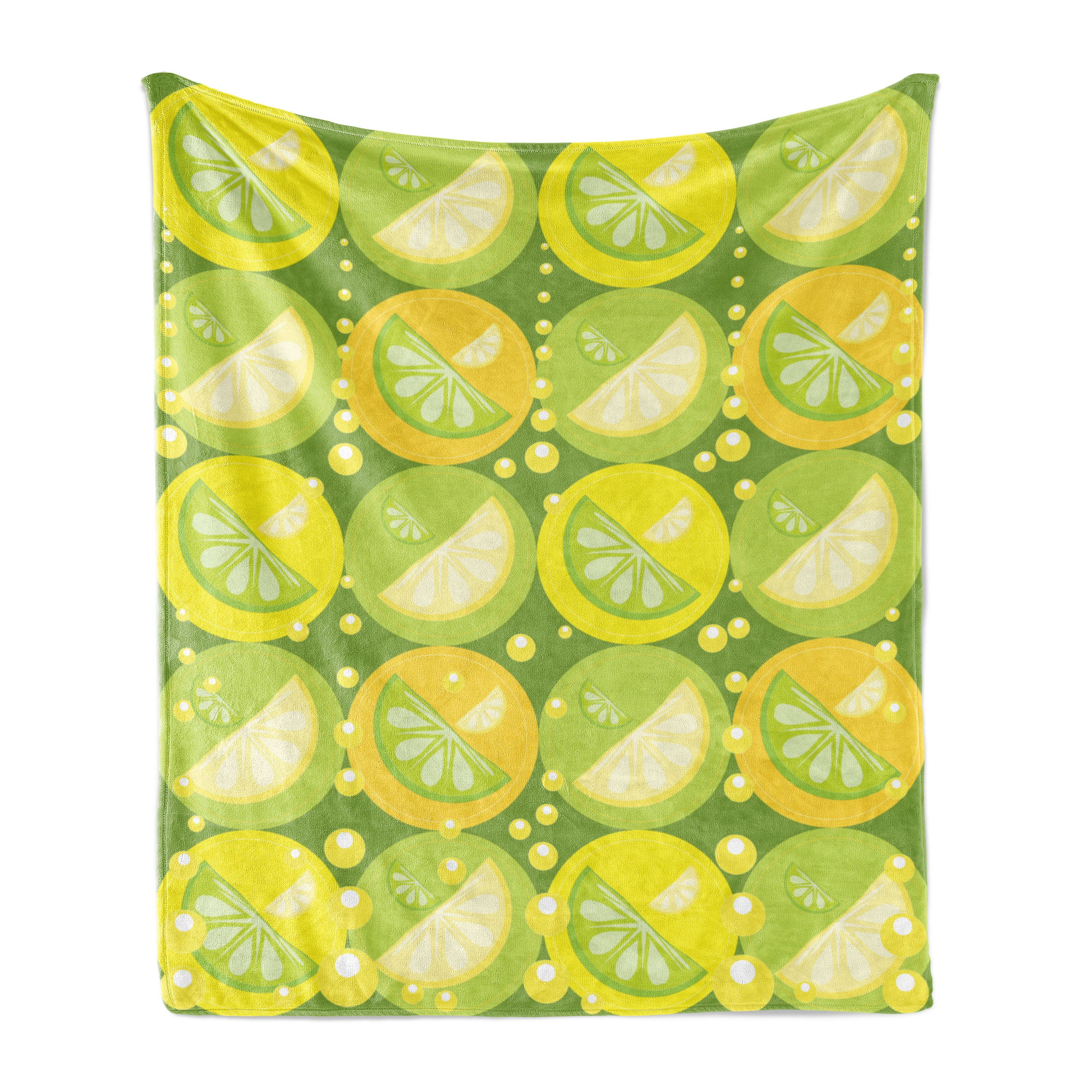 Ambesonne Lemons Fleece Throw Blanket Trapped Limes in Cells | Wayfair