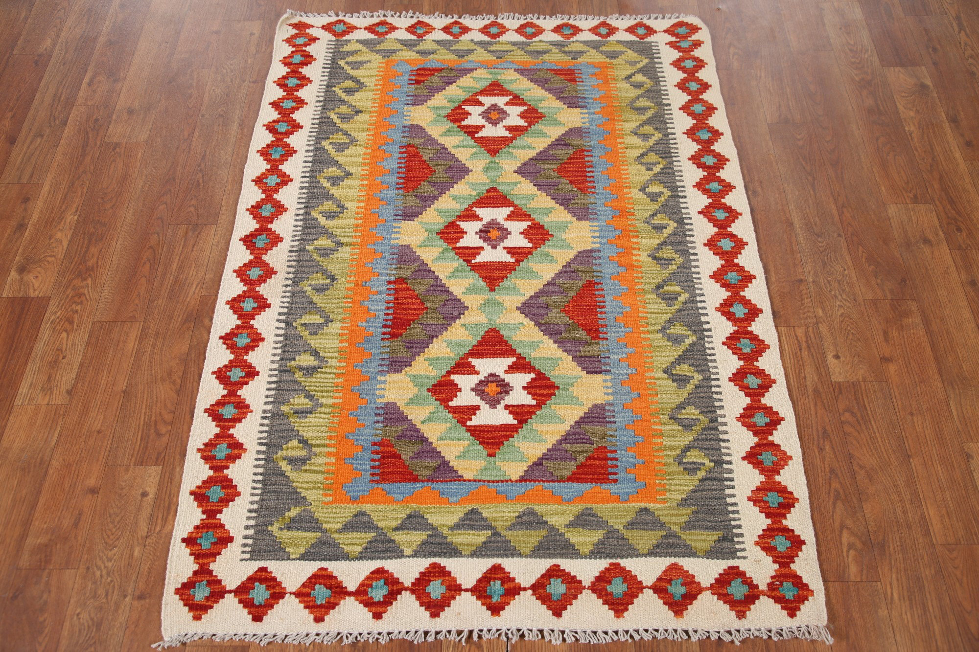Dakota Fields Reversible Wool Kilim Oriental Rug 3x4 | Wayfair