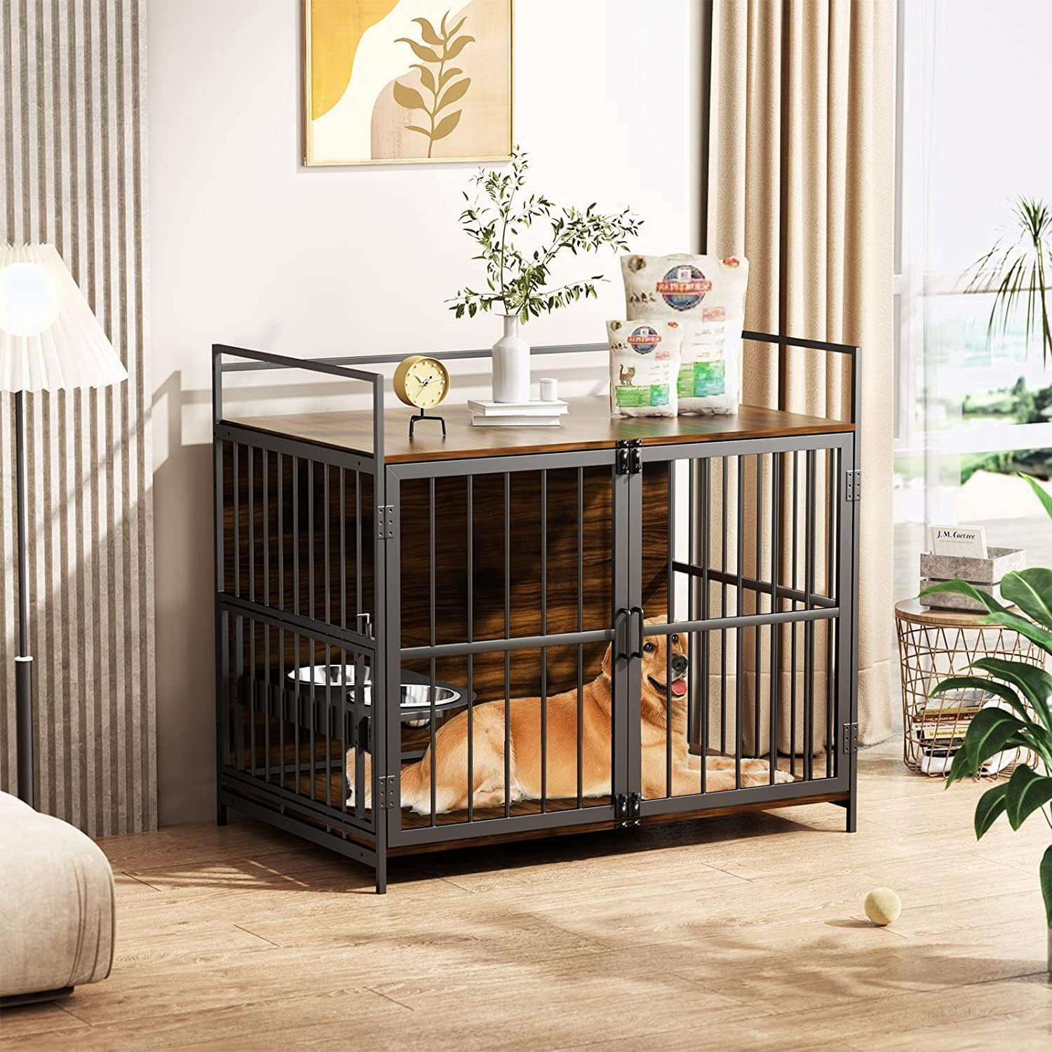 Tucker Murphy Pet™ metal frame Dog Cage with Double Doors | Wayfair