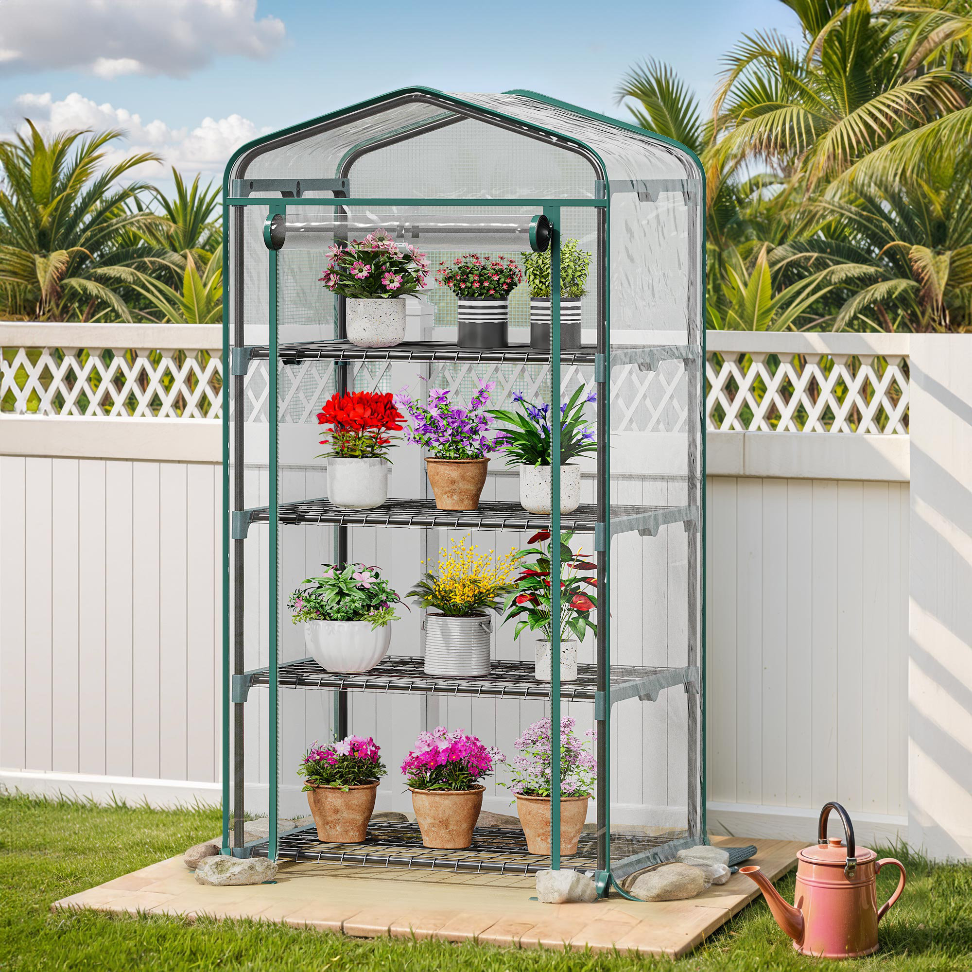 Edrosie Inc 4 Tier PVC Transparent Portable Mini Greenhouse | Wayfair